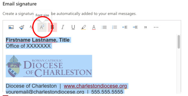 Email signatures - South Carolina Catholic