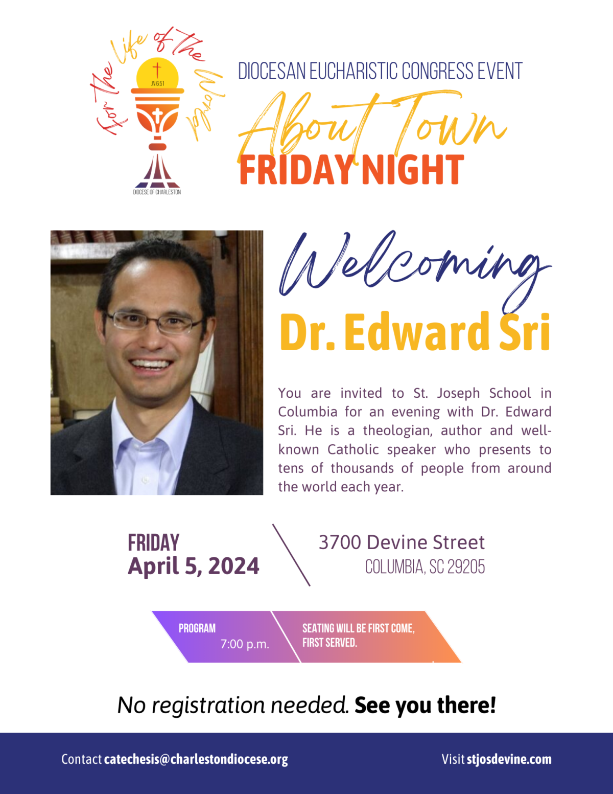 About Town Friday Night: Welcoming Dr. Edward Sri - South Carolina Catholic