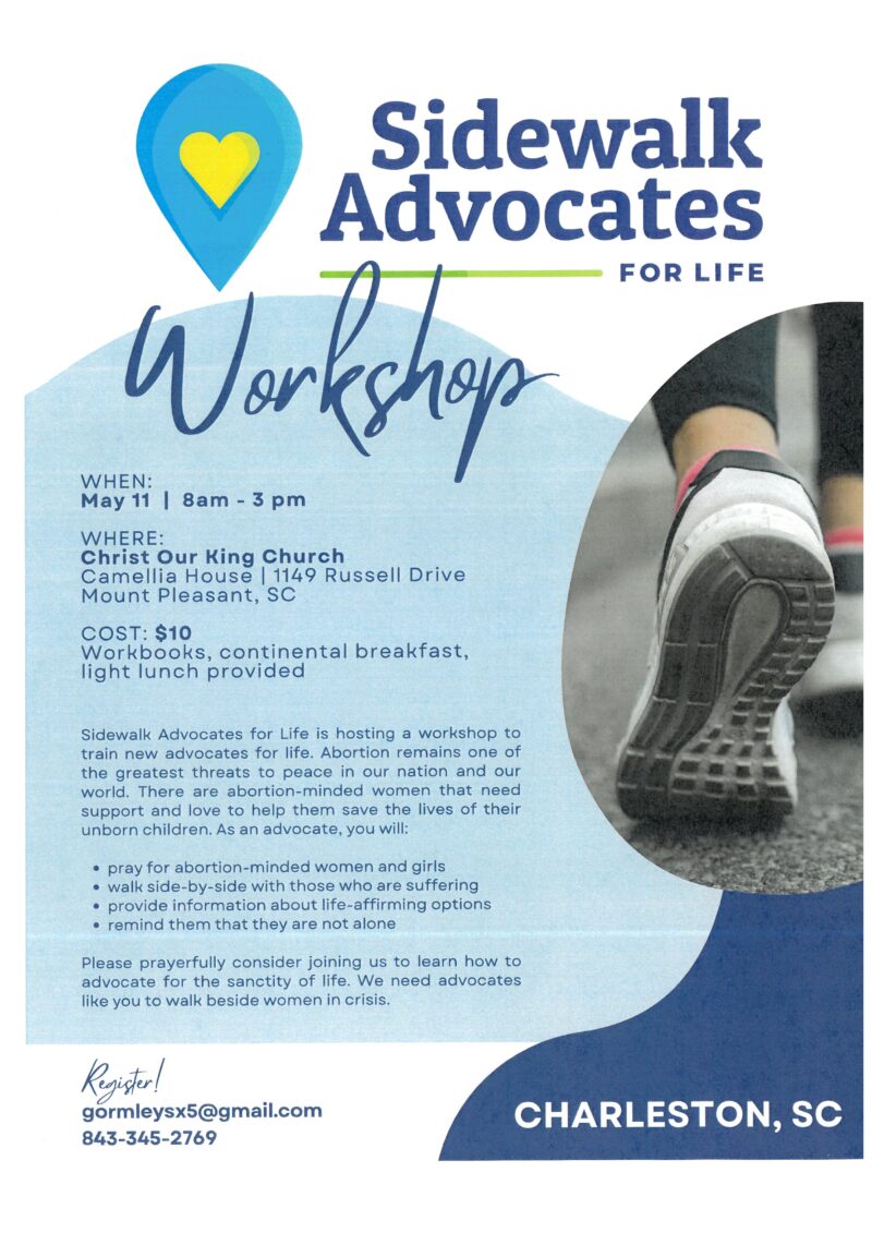 Sidewalk Advocates for Life Workshop - South Carolina Catholic