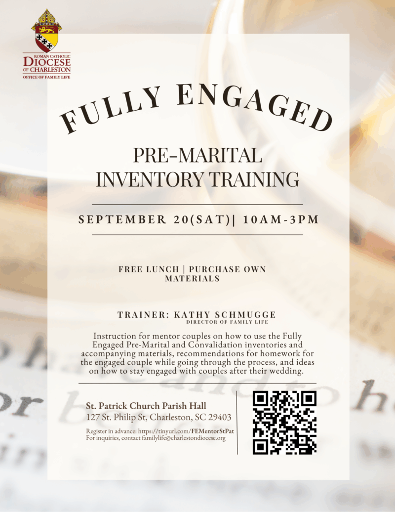 Fully Engaged Pre-Marital Inventory Training - South Carolina Catholic
